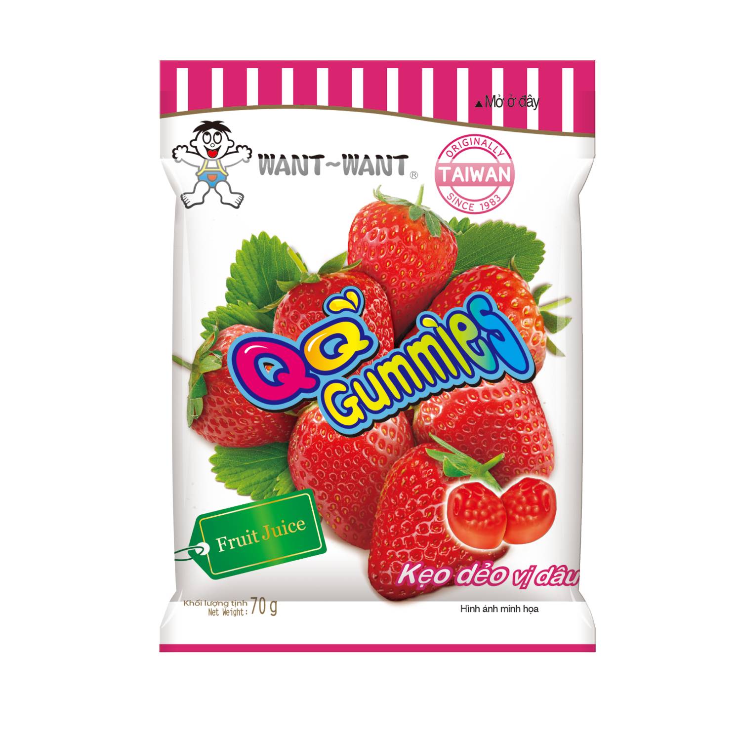 WANT WANT QQ Gummies Strawberry Flavor 70g